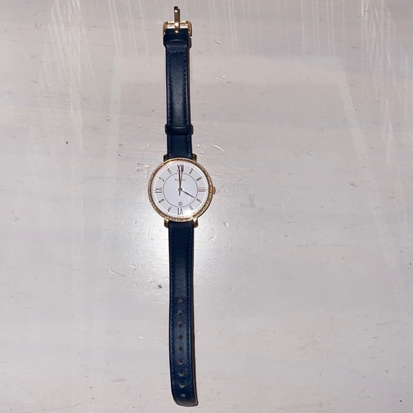 Fossil | Accessories | Womens Navy Blue And Rose Gold Fossil Watch ...
